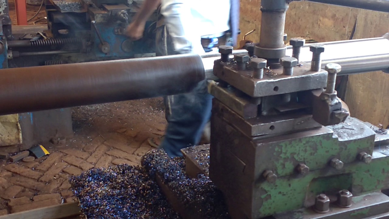 Surface finishing by lathe machine - YouTube