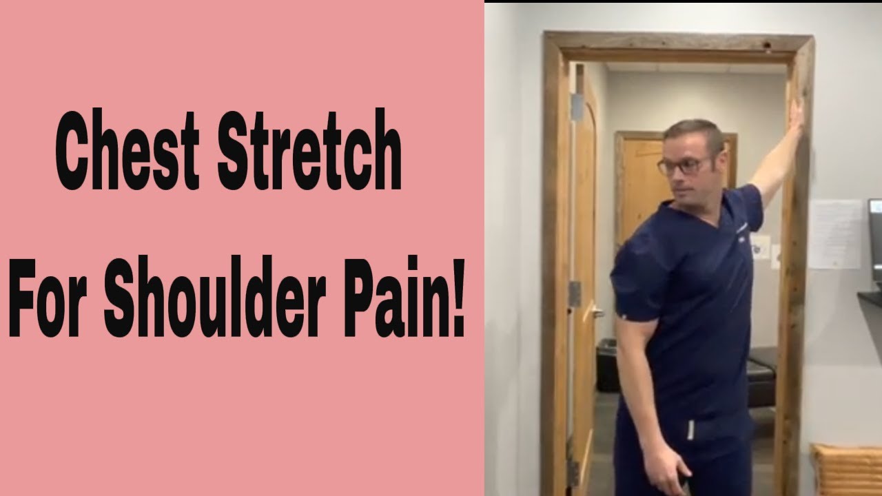 Chest stretch for rolled shoulders and shoulder relief - YouTube