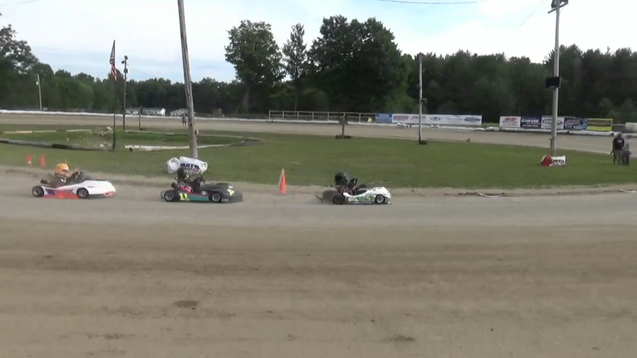 2016 NYDKS Caroga Creek Speedway Blue Plate B-Main Jr #74 win - YouTube