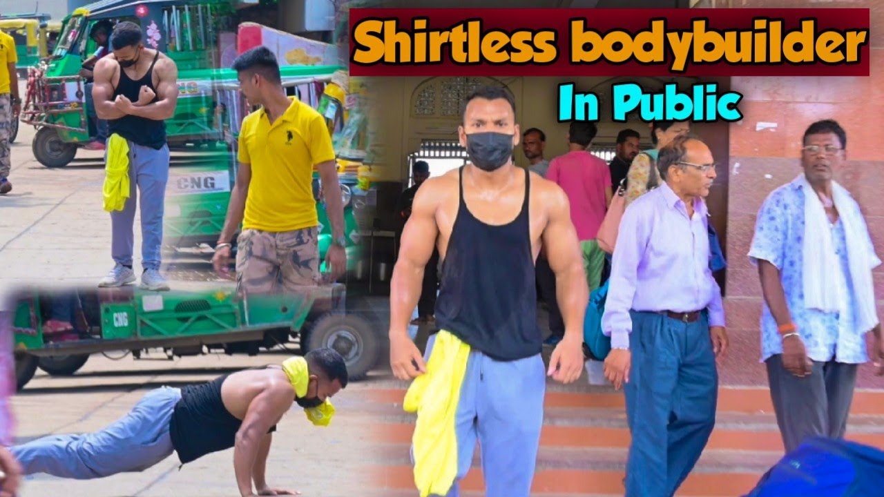 BODYBUILDER GOES SHIRTLESS IN PUBLIC🔥| Shirtless public reaction | Anil ...