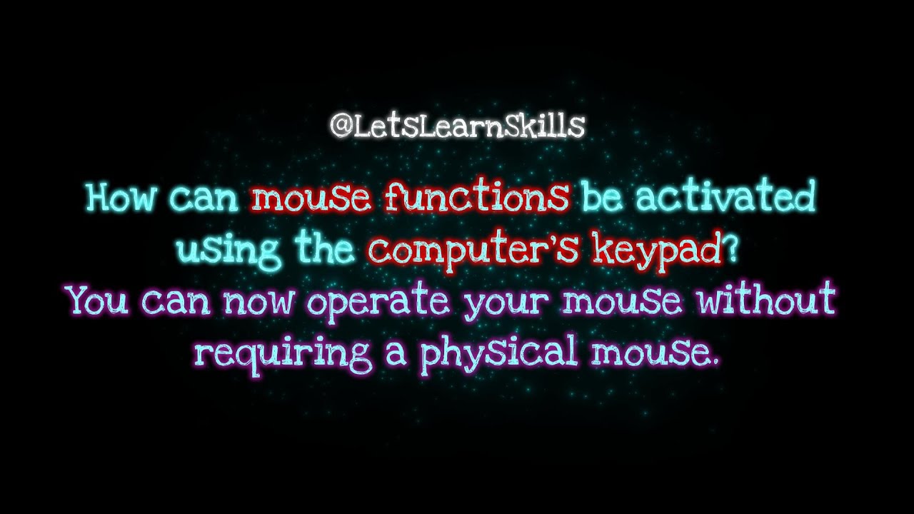 How can mouse functions be activated using the computer's keypad ...