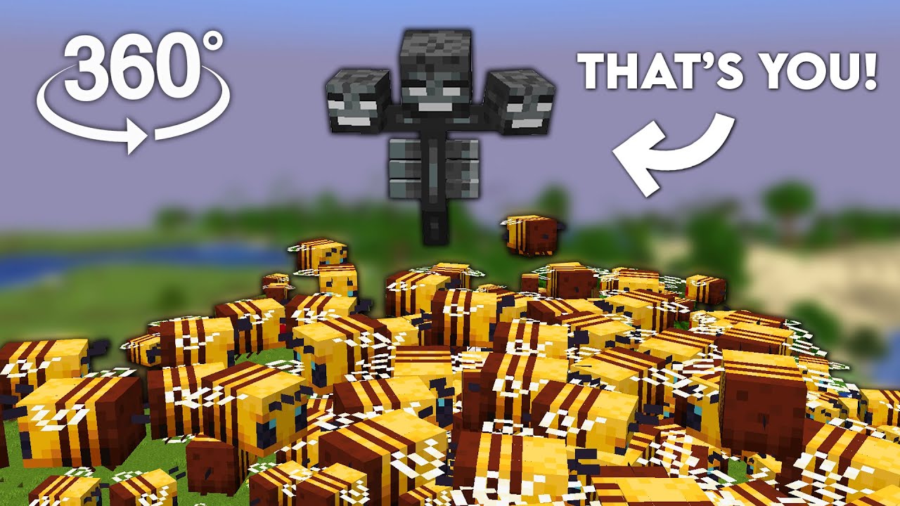 Minecraft but You're a Wither Fighting an Army of Bees... - YouTube