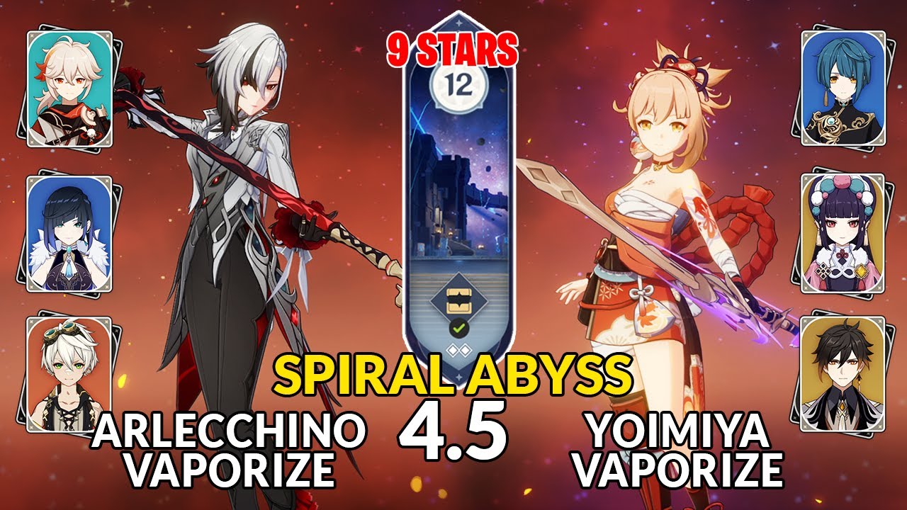 New Spiral Abyss│Arlecchino Vaporize & Yoimiya Vaporize | Floor 12 - 9 ...
