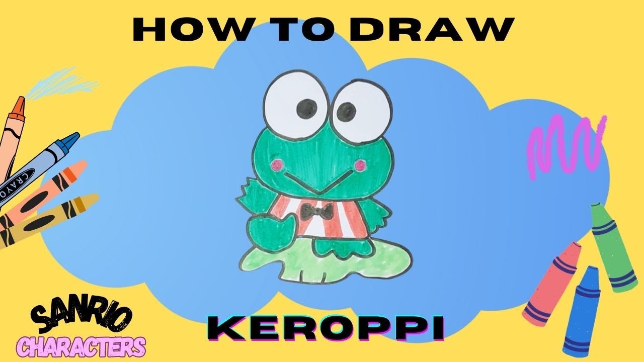Drawing Keroppi Sitting On Lily | Sanrio characters Collection | Easy ...