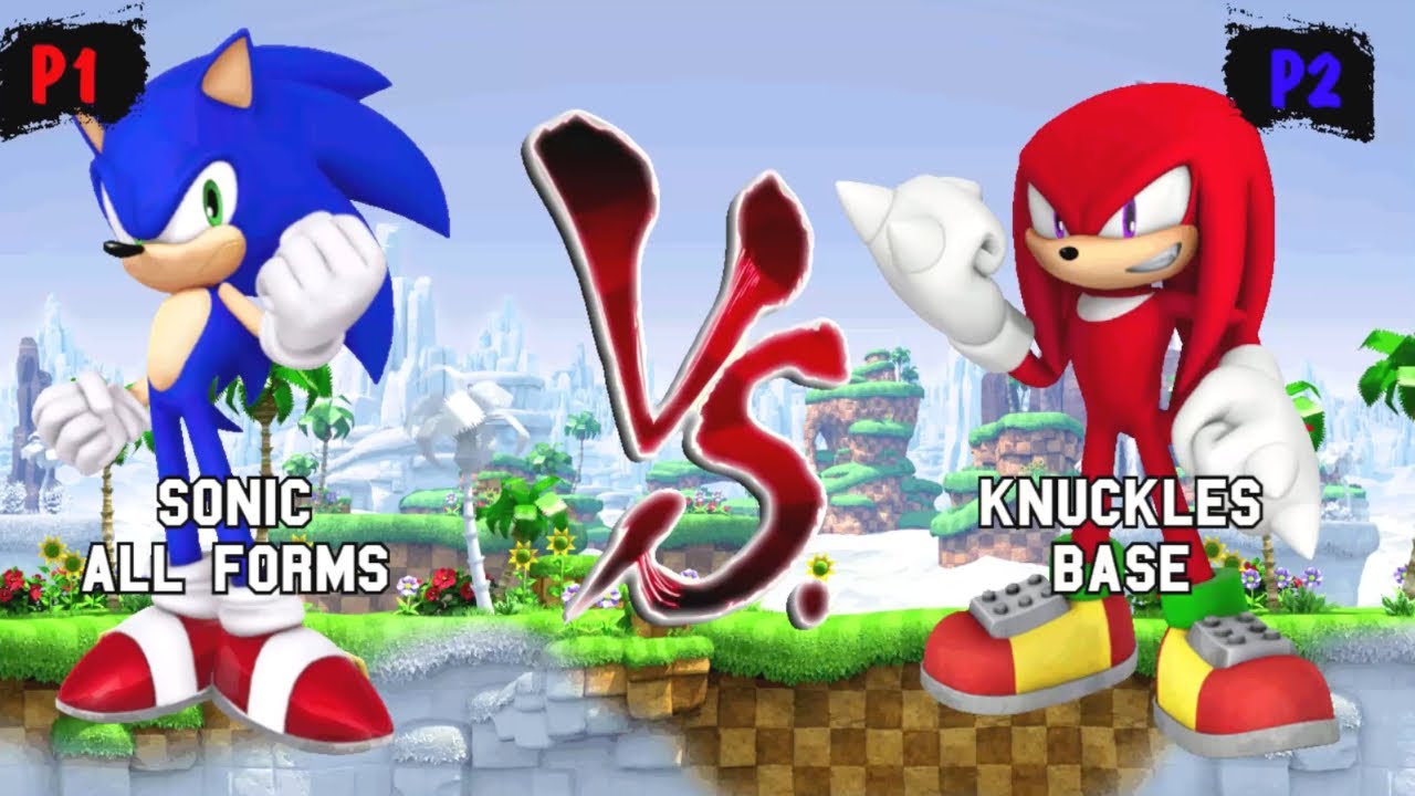 Sonic all forms & Sonic TP VS Knuckles & Tails I Sonic Battle JUS MUGEN ...