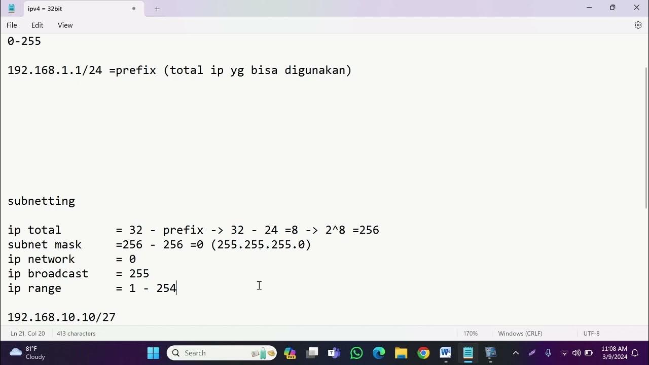 belajar tentang IP ADDRES & SUBNETTING - YouTube