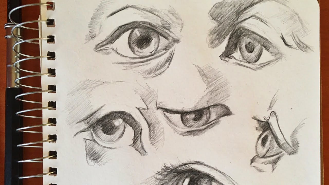sketch eye from different angle | drawing tutorial - YouTube
