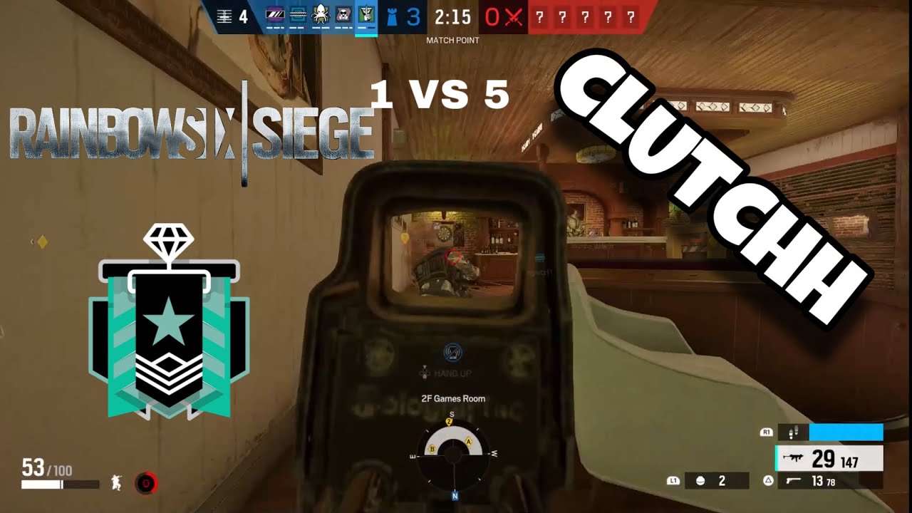 RAINBOW SIX SIEGE 1v5 CLUTCH!! - YouTube