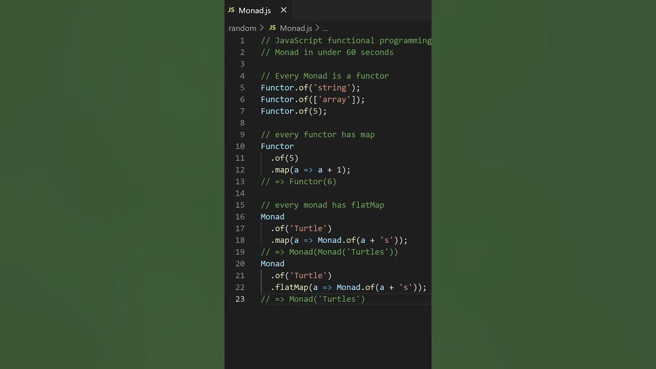 JavaScript Monad In Under 60 Seconds #Shorts - YouTube
