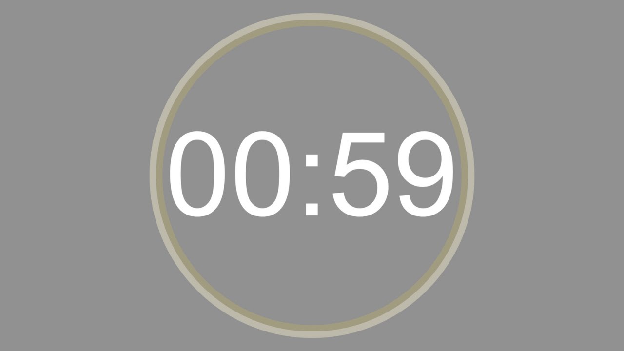 59 SECONDS - 4K - COUNTDOWN IN REVERSE - SECOND TIMER - - YouTube