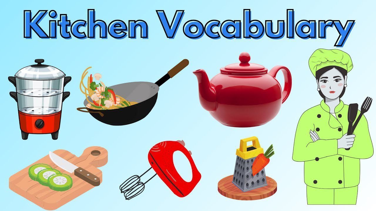 Kitchen Vocabulary In English \\ Kitchen \\ Kitchen Verbs. - YouTube