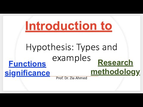 Intro to hypothesis, Types functions - YouTube