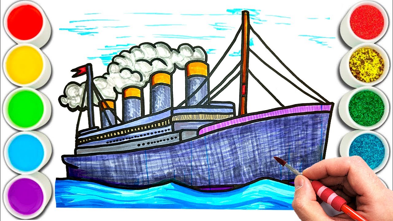 Steamboat Drawing, Painting & Coloring For Kids and Toddlers_ Child Art ...