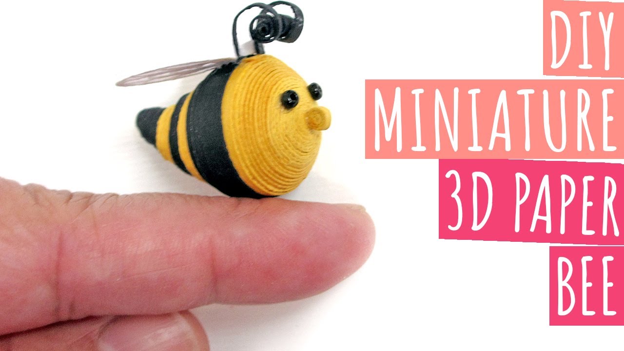 DIY Miniature 3D Paper Bee | Paper Crafts | 3D Quilling Paper Bee | 3D ...