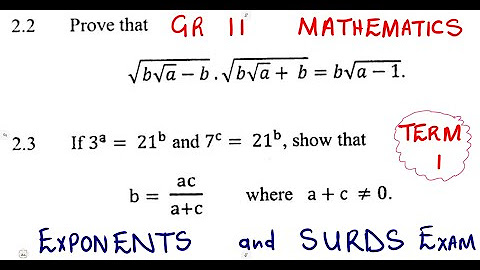 Mathematics Grade 11 Exponents and Surds - YouTube