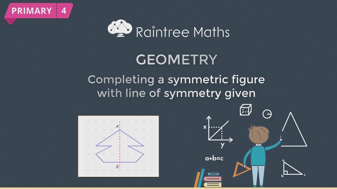 GEOMETRY -- Completing a symmetric figure with line of symmetry given ...