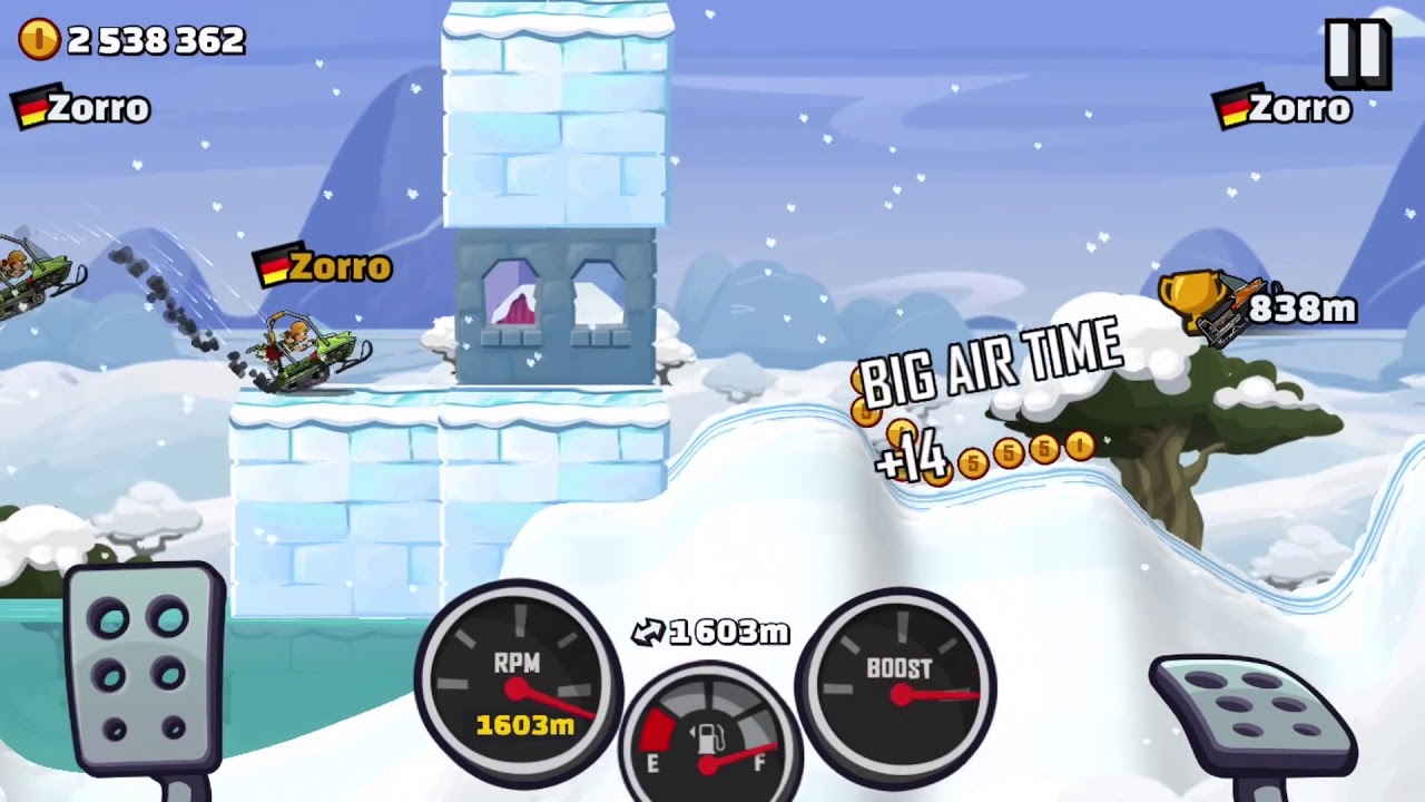 WORLD RECORD Snowmobile in Raging Winter - Hill Climb Racing 2 - YouTube
