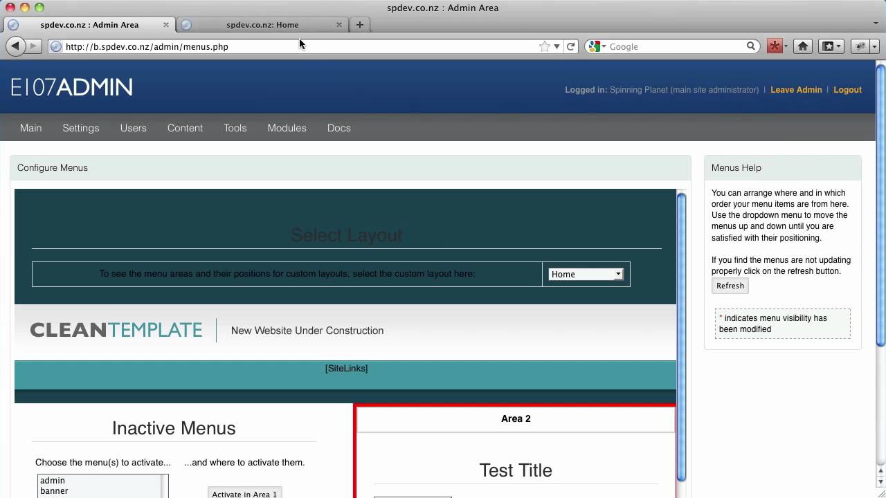 E107 Tutorial: Menu Management - YouTube