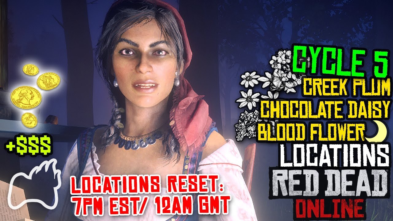 RED DEAD ONLINE Creek Plum, Chocolate Daisy & Blood Flower CYCLE 5 ...