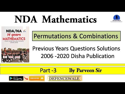 NDA MATH || P & C Questions Solution Part-3 || PYQ's SOLUTION || DISHA PUBLICATION SOLUTION ...
