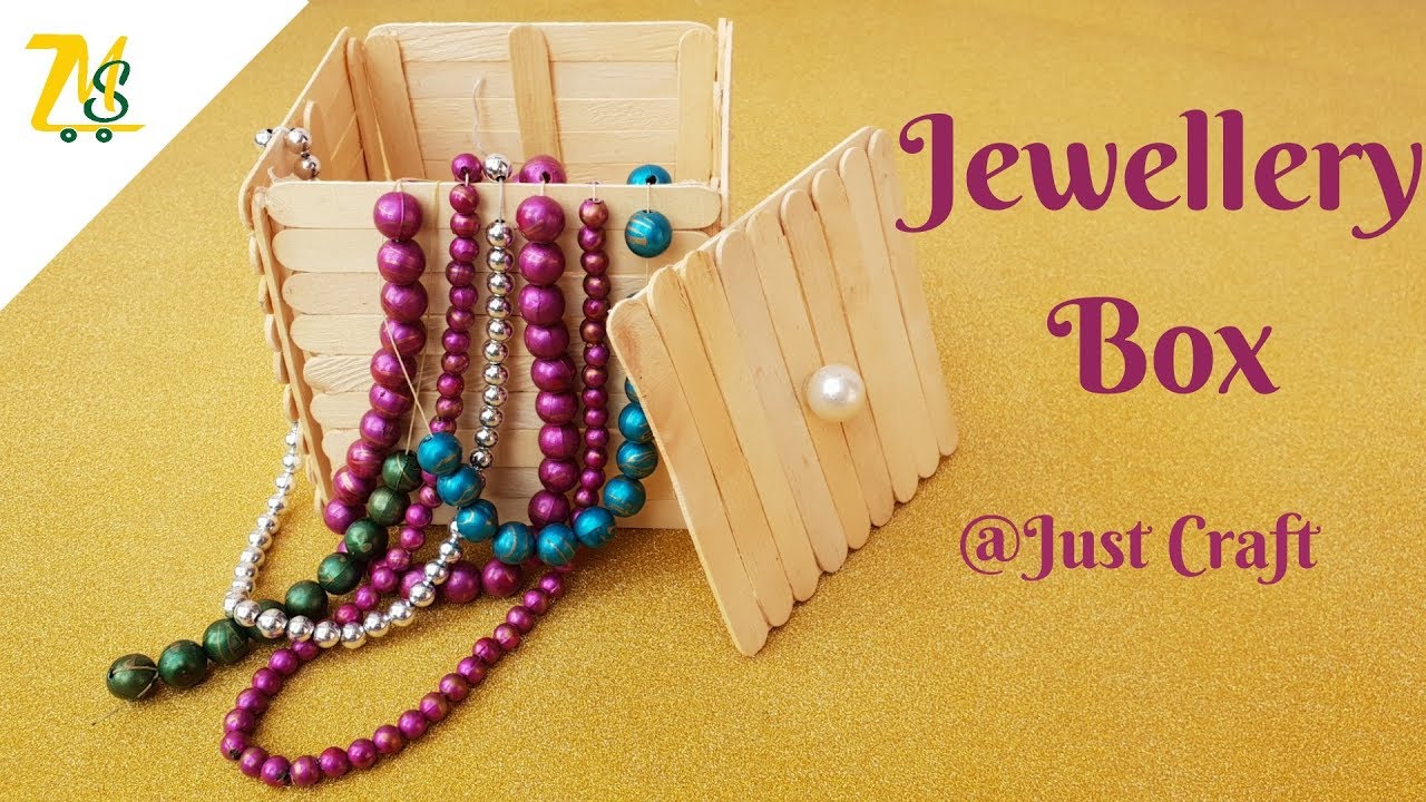 DIY Popsicle Stick Jewellery Box | Pop Stick craft ideas | Just Craft ...