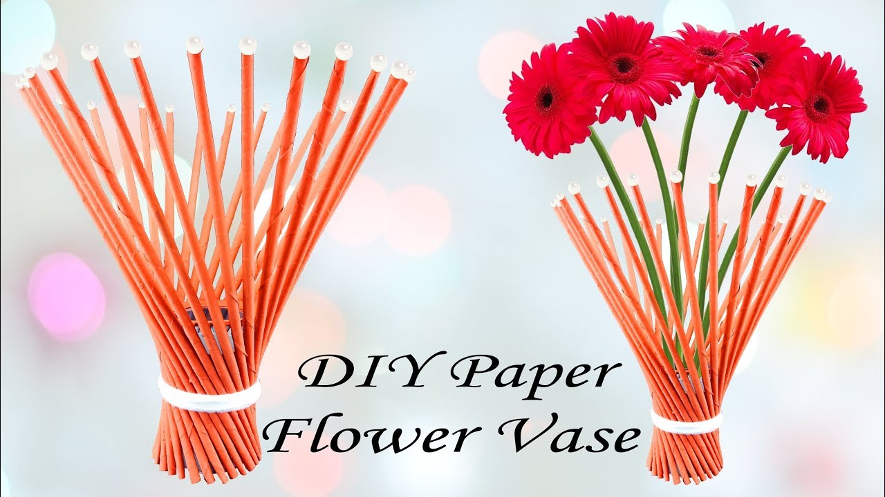 DIY Newspaper Flower Vase | Best out of Waste | Easy Flower Vase - YouTube