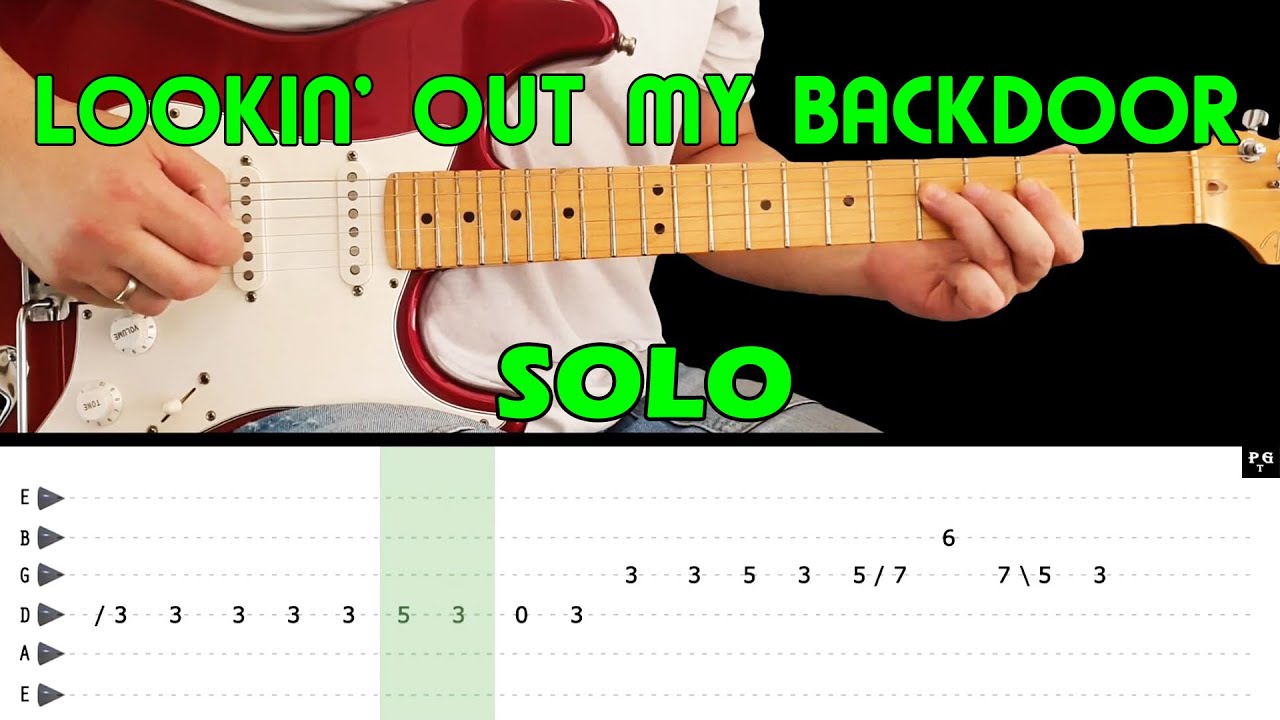 LOOKIN' OUT MY BACKDOOR - Guitar lesson - Guitar solo (with tabs) - CCR ...