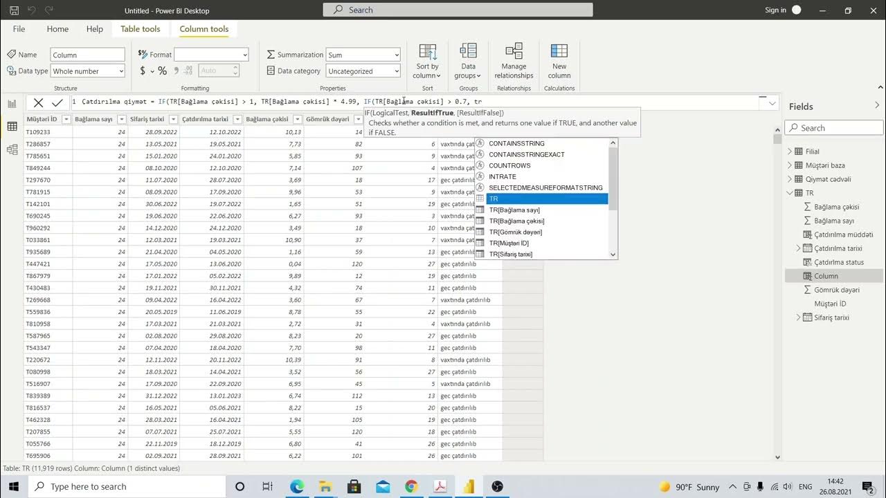 Power BI Dərs 13.4 : Dax yazılışı - Nested İF bir neçə şərt tətbiq ...