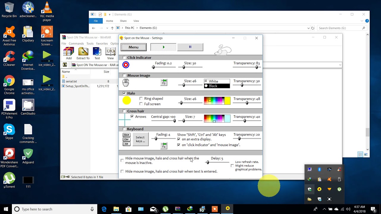 cursor with yellow circle in windows 7, 8 and 10 (pro version with ...