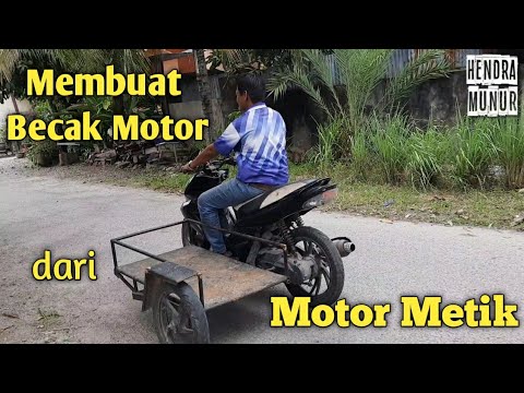 Cara Membuat Becak Roda Tiga dengan Motor Metik - YouTube