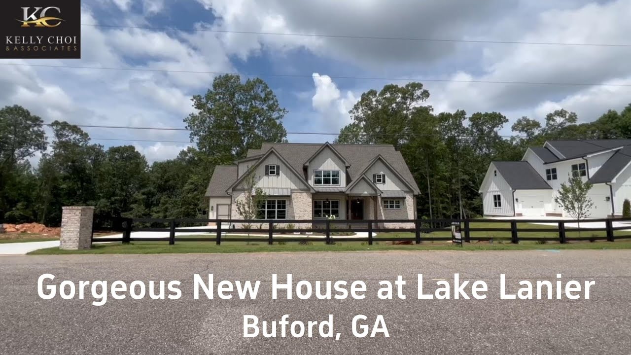 [조지아 부동산] GORGEOUS NEW HOUSE AT LAKE LANIER FOR SALE - YouTube