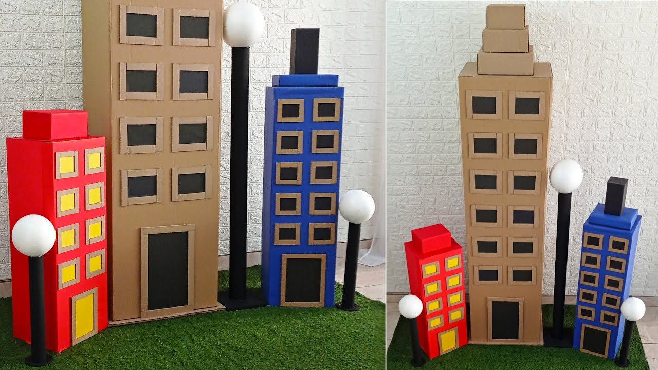 Como Fazer Prédio de Papelão Maquete de Predios Decoração Super Heróis ...