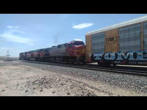 WB BNSF Manifest Train Feat K3LA And Bonnet And Duo Rear DPUs At Helendale Ca! # ...