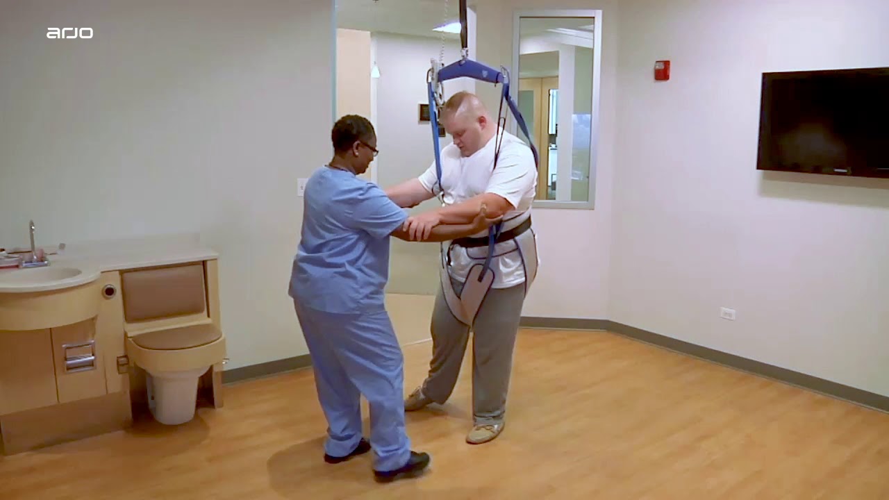 Maxi Sky 2 with walking sling rehab braiding | Patient Handling | Arjo ...
