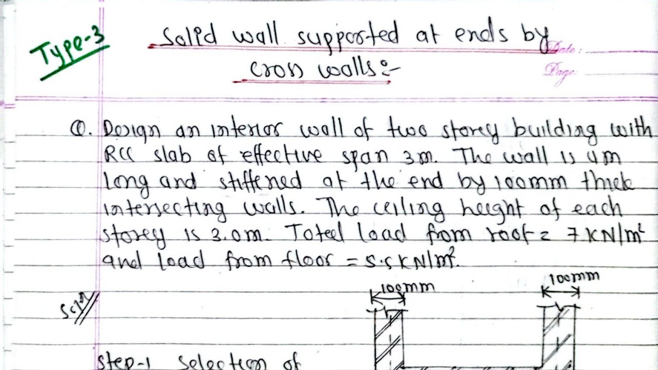 Design of solid wall supported by cross wall|Type-3|Concrete Technology ...