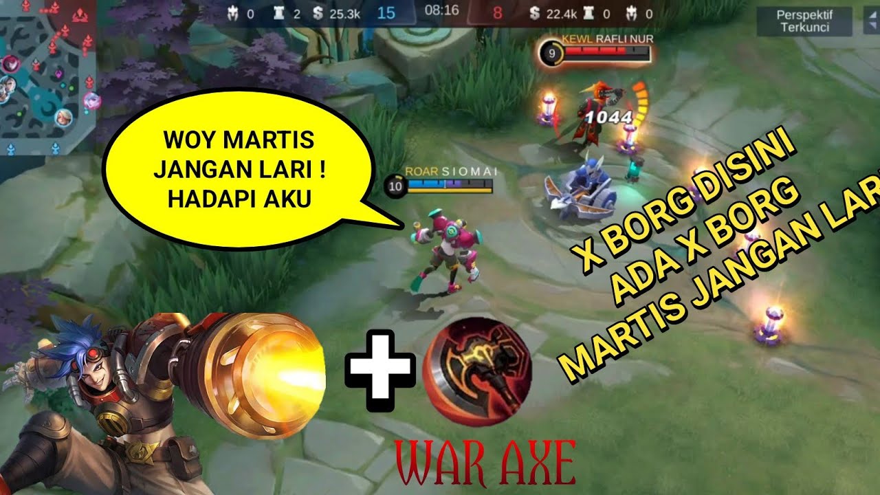 X BORG COUNTER MARTIS MOBILE LEGENDS ! ADA X BORG MARTIS JANGAN LARI ...