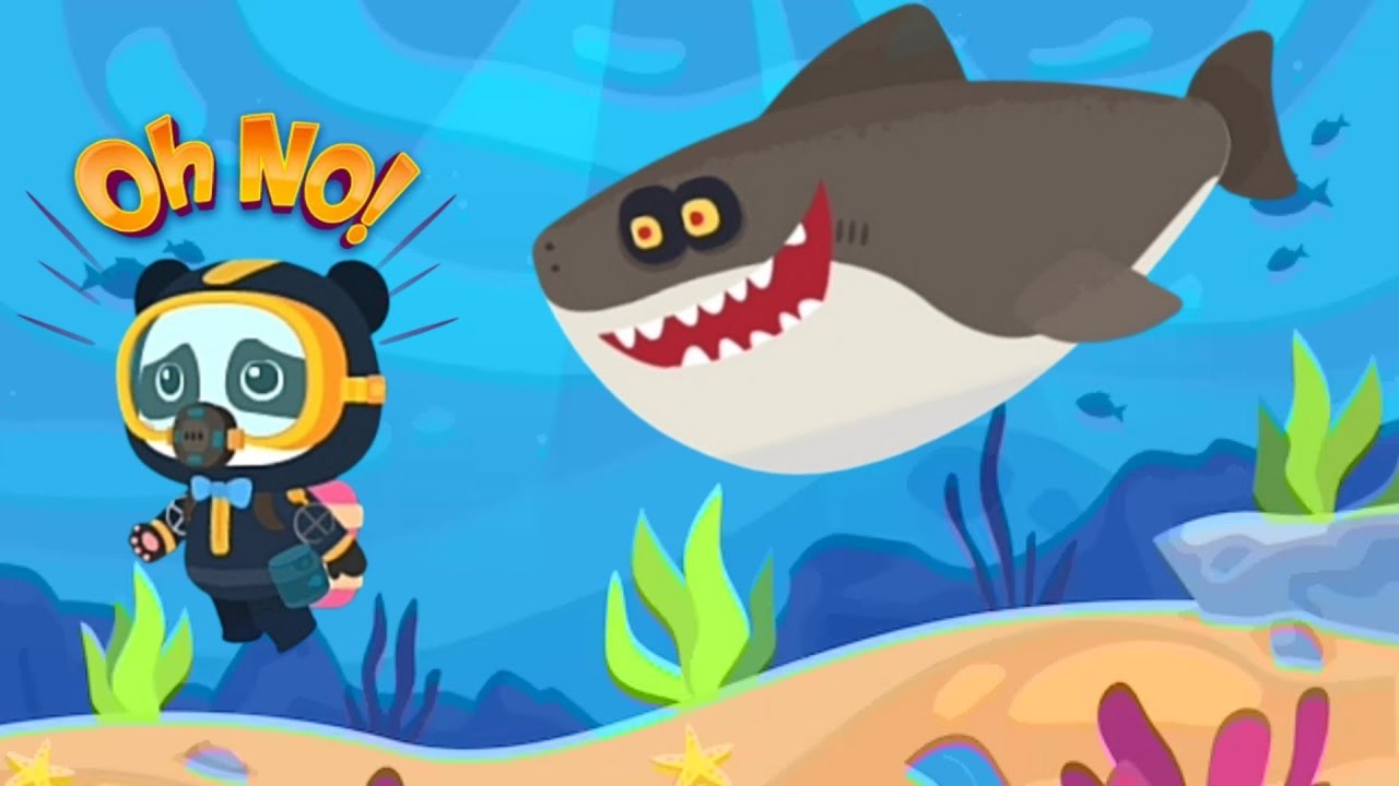 Oh Tidak! Kiki Panda Bertemu Hiu Di Bawah Laut | Ayo Bantu Kiki panda ...