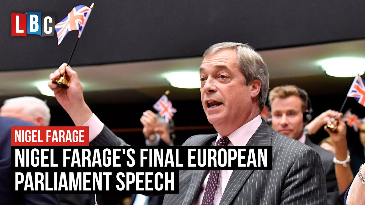 Nigel Farage's dramatic final speech at the European Parliament ahead ...