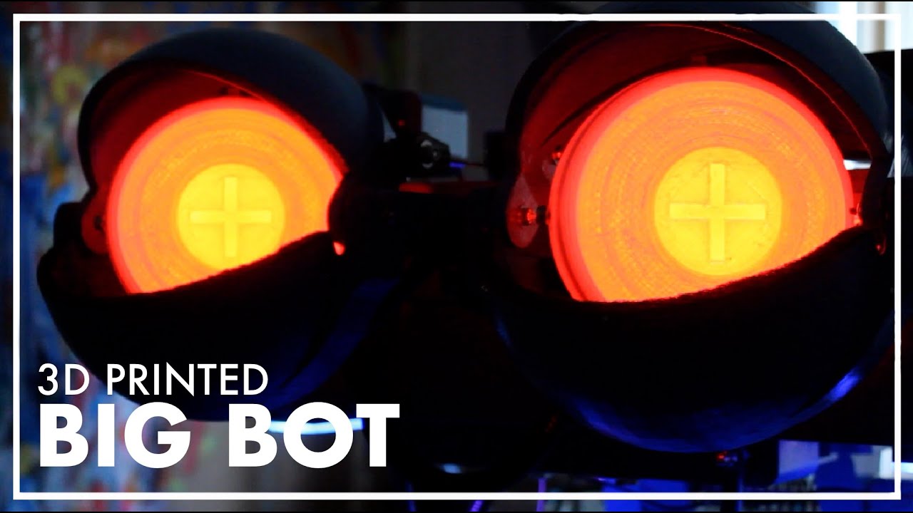 3d Printed Big robot head - YouTube