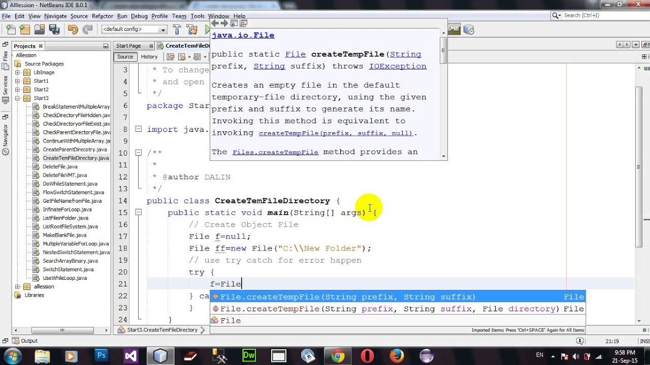 Create Temporary File In Specified Directory In Java Netbeans Youtube 5756