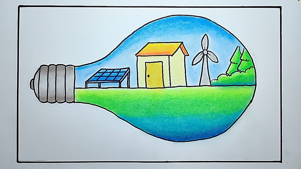 Save energy save earth drawing || oil pastels - YouTube