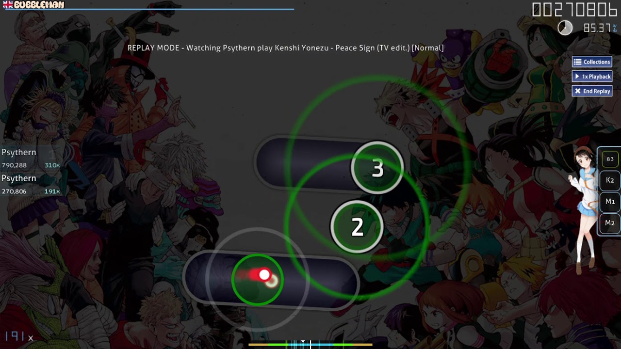 Osu! MHA Op 2 TV SIZE (Normal) - YouTube
