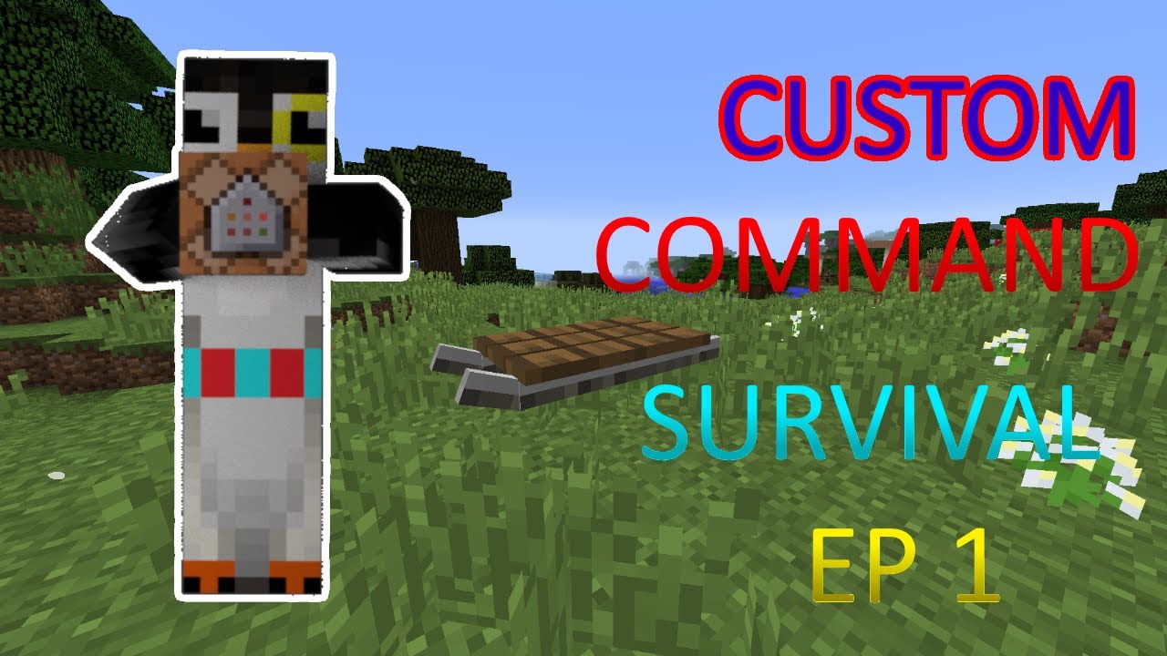 Riding on a sled in Minecraft | Custom command survival Ep 1 - YouTube