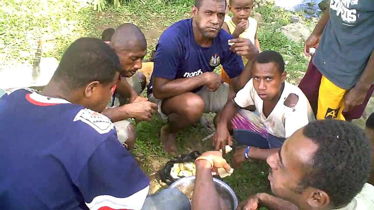 Rainforest Trekking - Locals Eating Pigs Insides at Fiji - YouTube