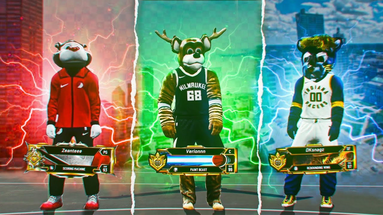 3 MASCOTS TAKEOVER THE PARK ON NBA 2K20 - YouTube