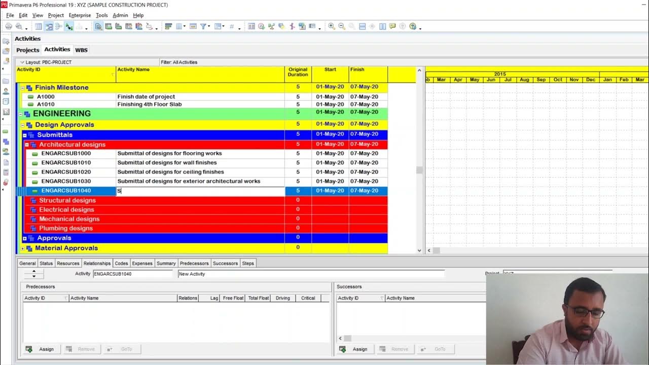 Adding activities,duration and relationships Primavera Lecture 4 Part 1 - YouTube