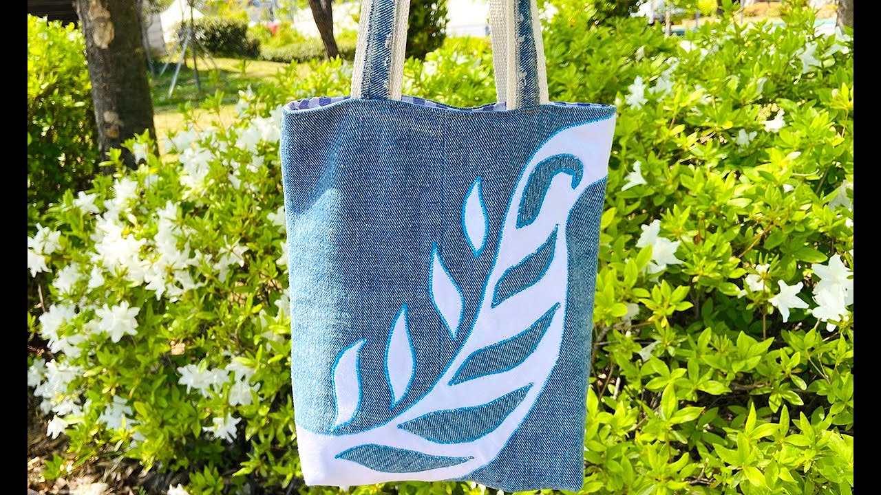 Refashion DIY Jeans Leaf Bag🌿You can Amazing Results in a Very Easy Way ...
