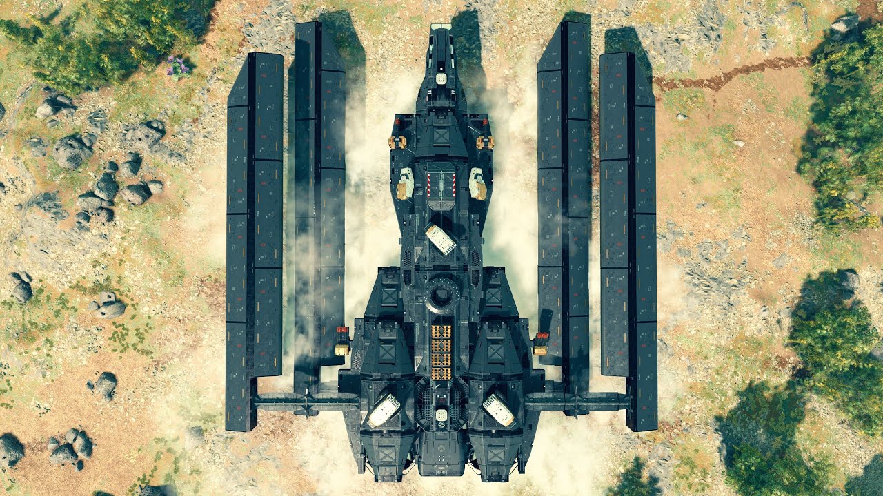 Starfield - The Praetorian Class C Deimos stealth frigate - YouTube