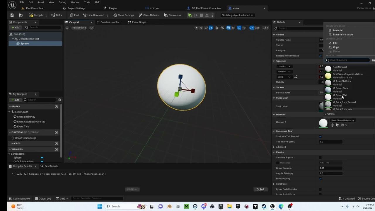 how to make a coin pickup system in ue5 - YouTube