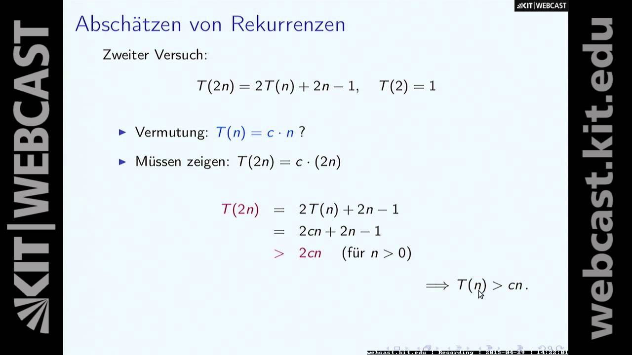 06: Karatsuba-Ofman, Rekurrenzen, Amortisierte Analyse, Unbounded ...